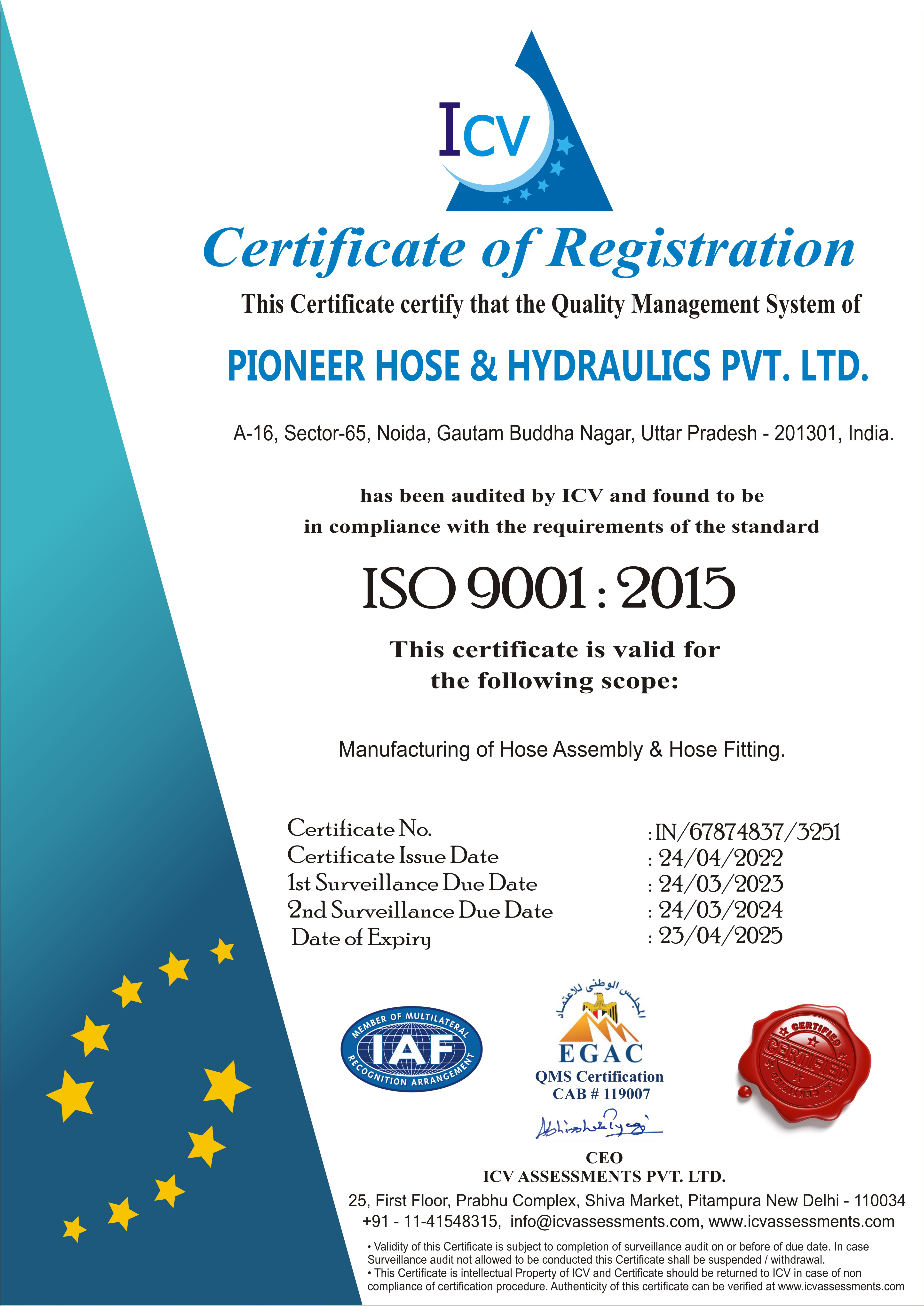 Certificates - Pioneer Hoses